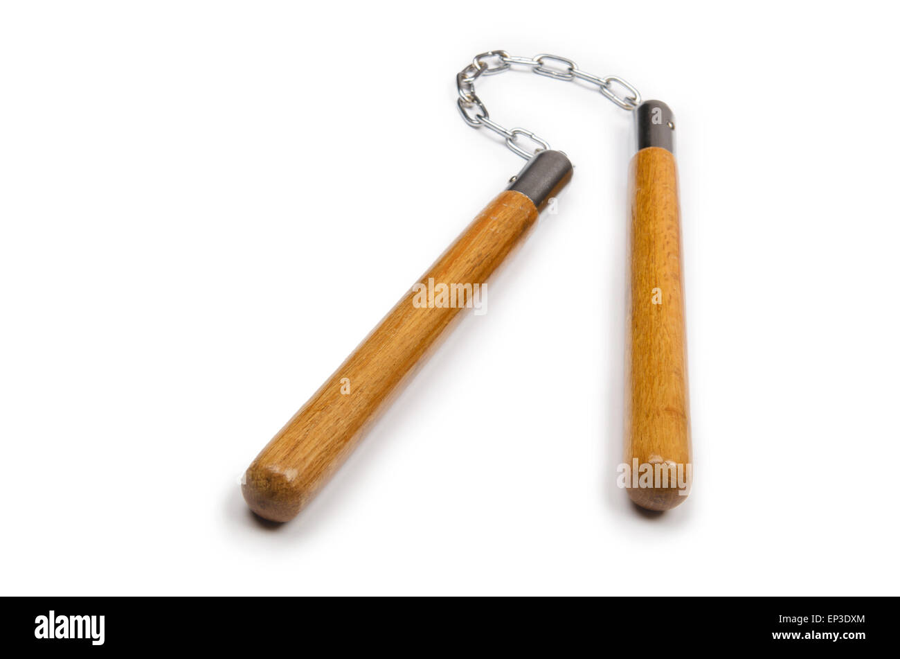 Martial arts nunchaku weapon isolated on white Stock Photo - Alamy