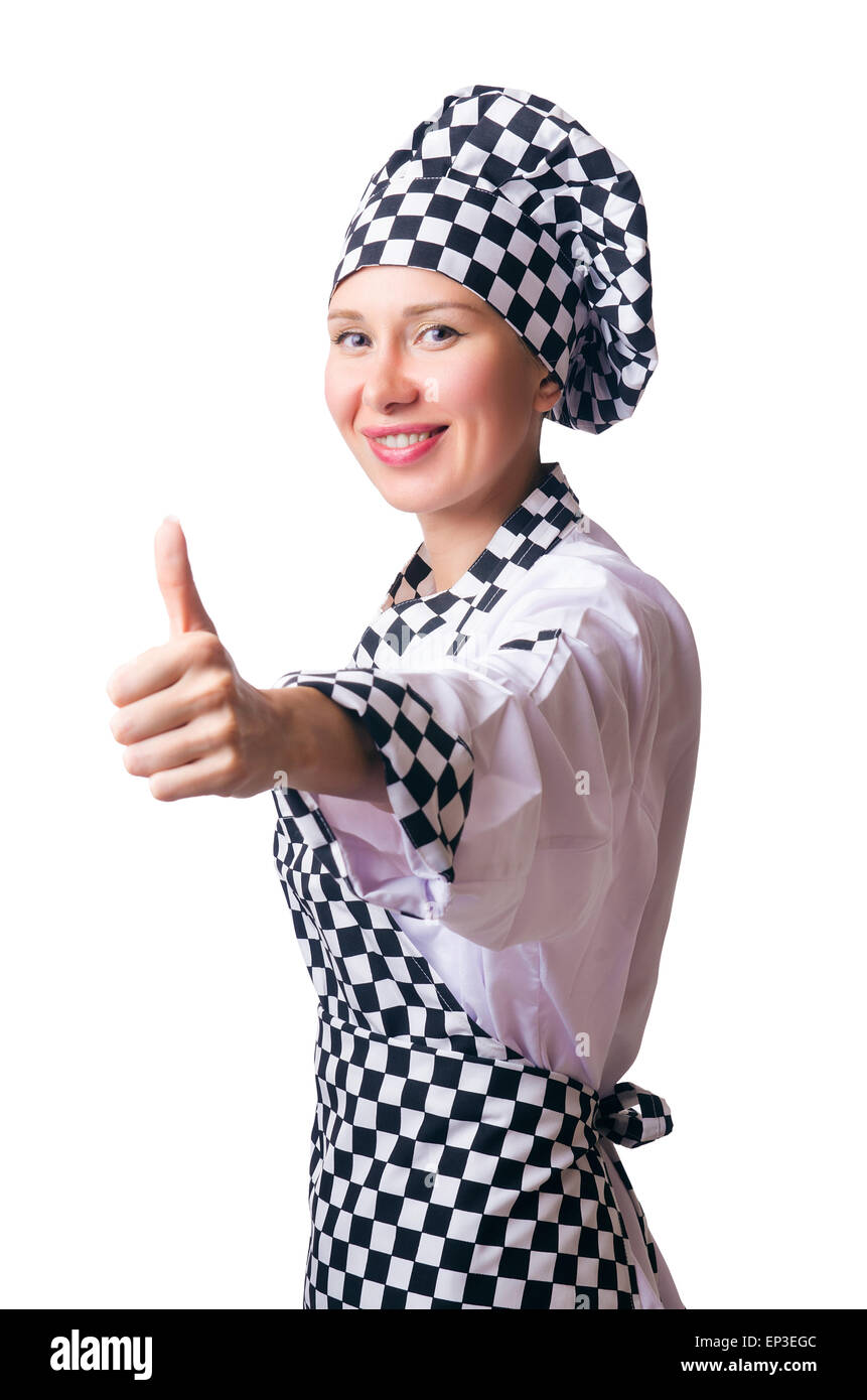 Happy cook isolated on the white Stock Photo - Alamy