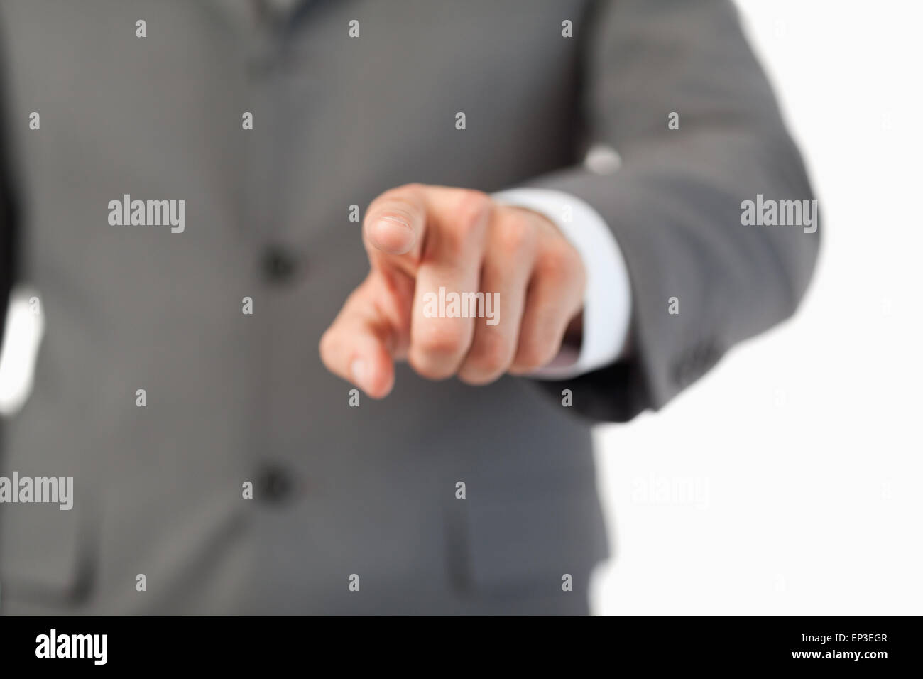 Close up of finger pressing a invisible touchscreen Stock Photo - Alamy