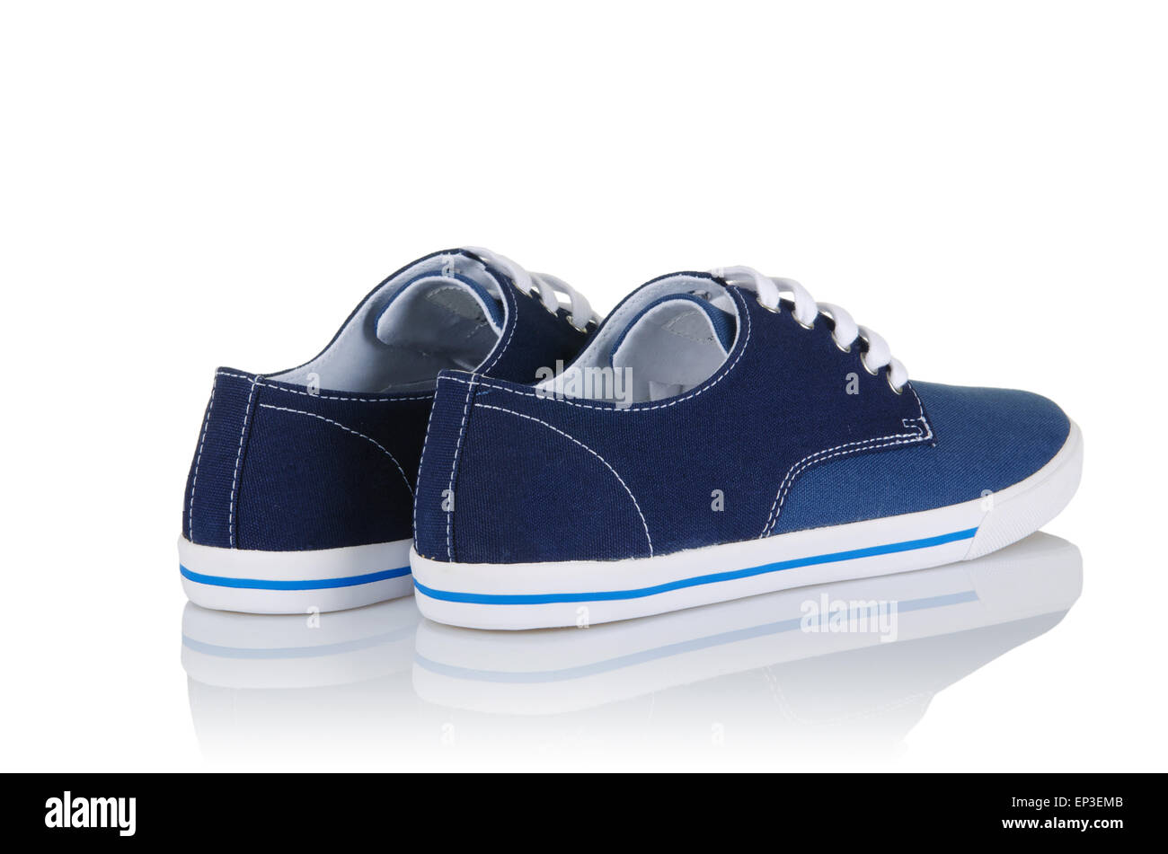 Sporty shoes in sport shoes concept on white Stock Photo - Alamy