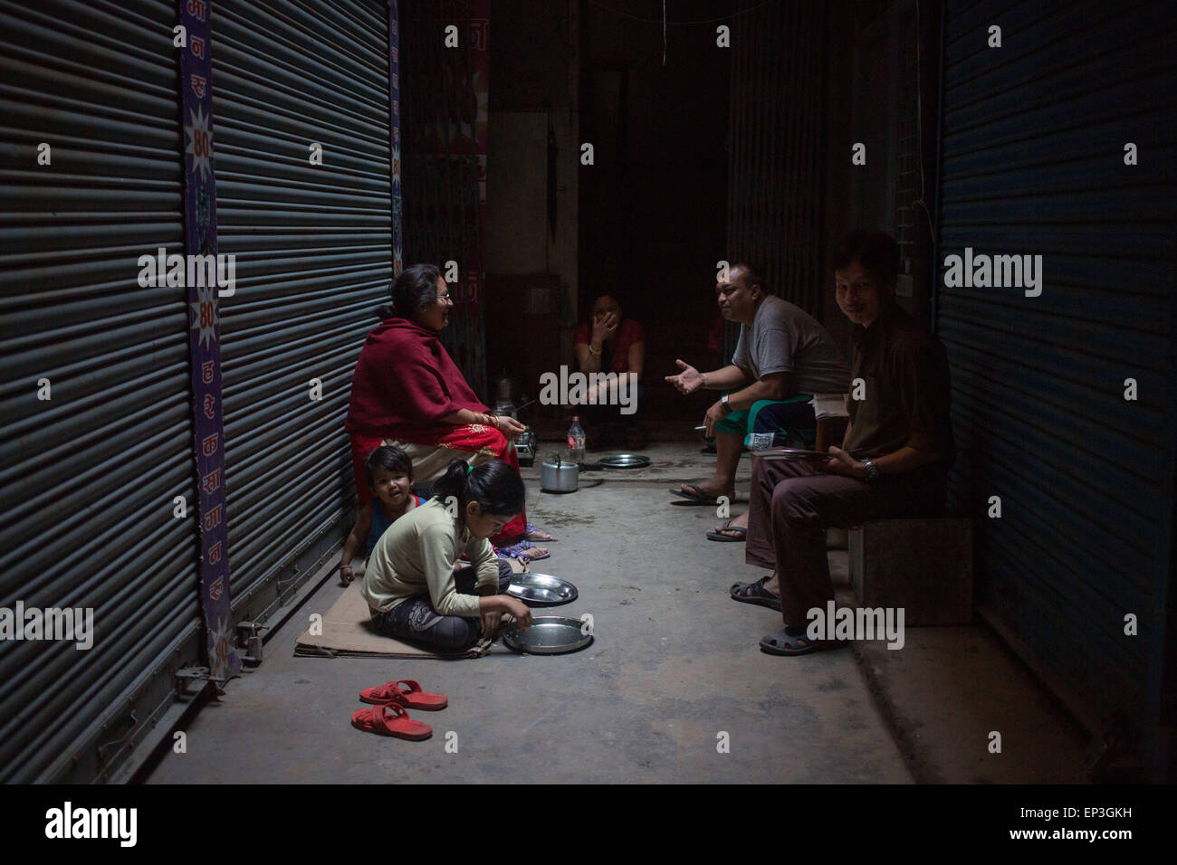 Kathmandu, KATHMANDU, NEPAL. 13th May, 2015. Waiba family living on the ...