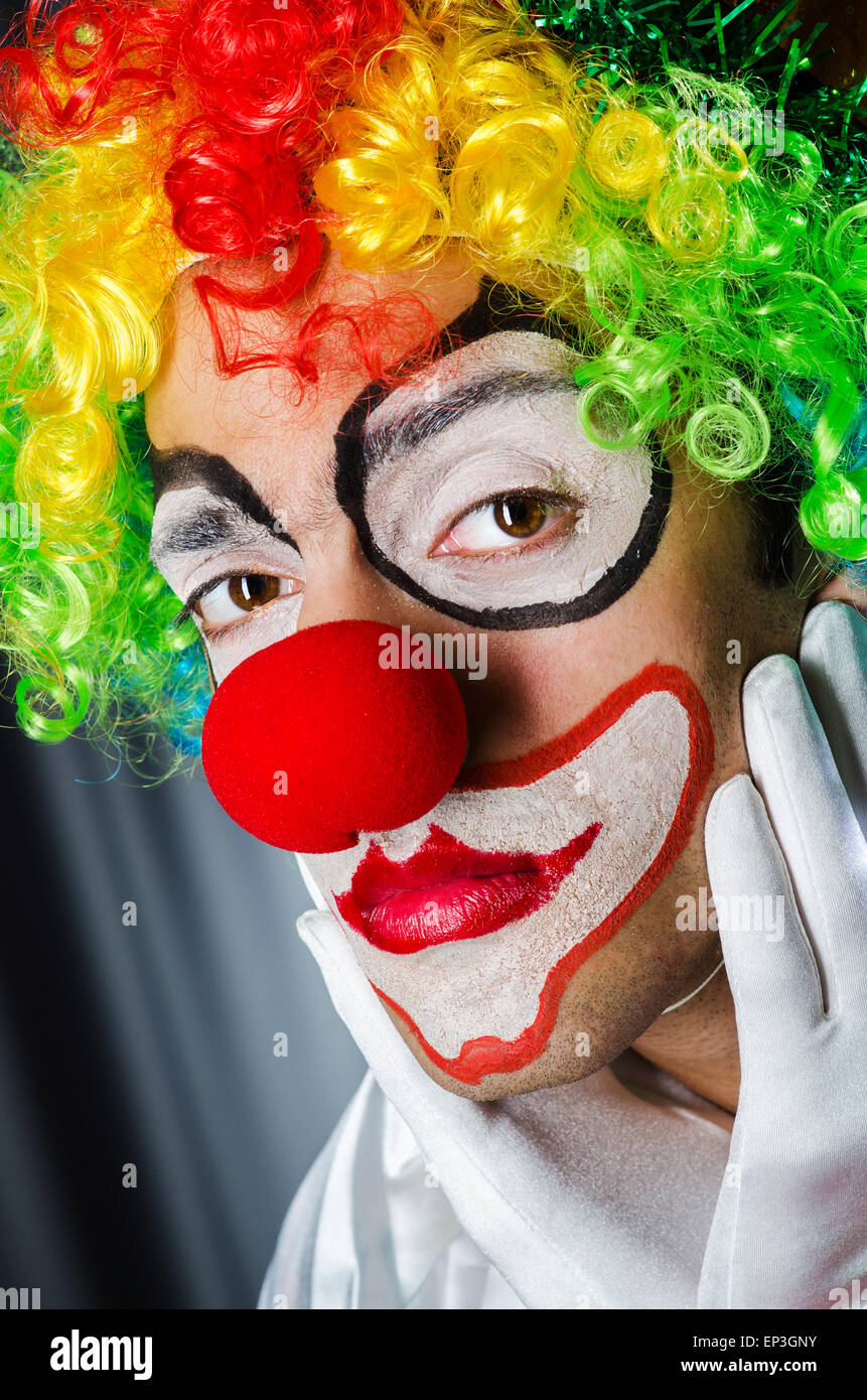 Funny clown in studio shooting Stock Photo - Alamy