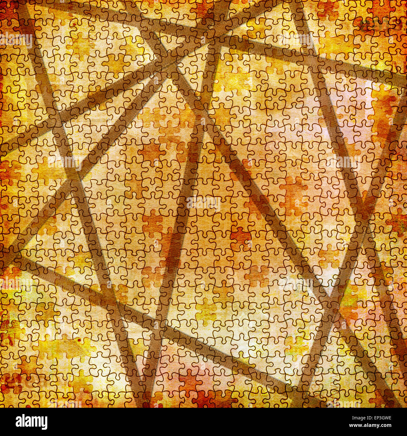 Card for invitation or congratulation with puzzle Stock Photo - Alamy