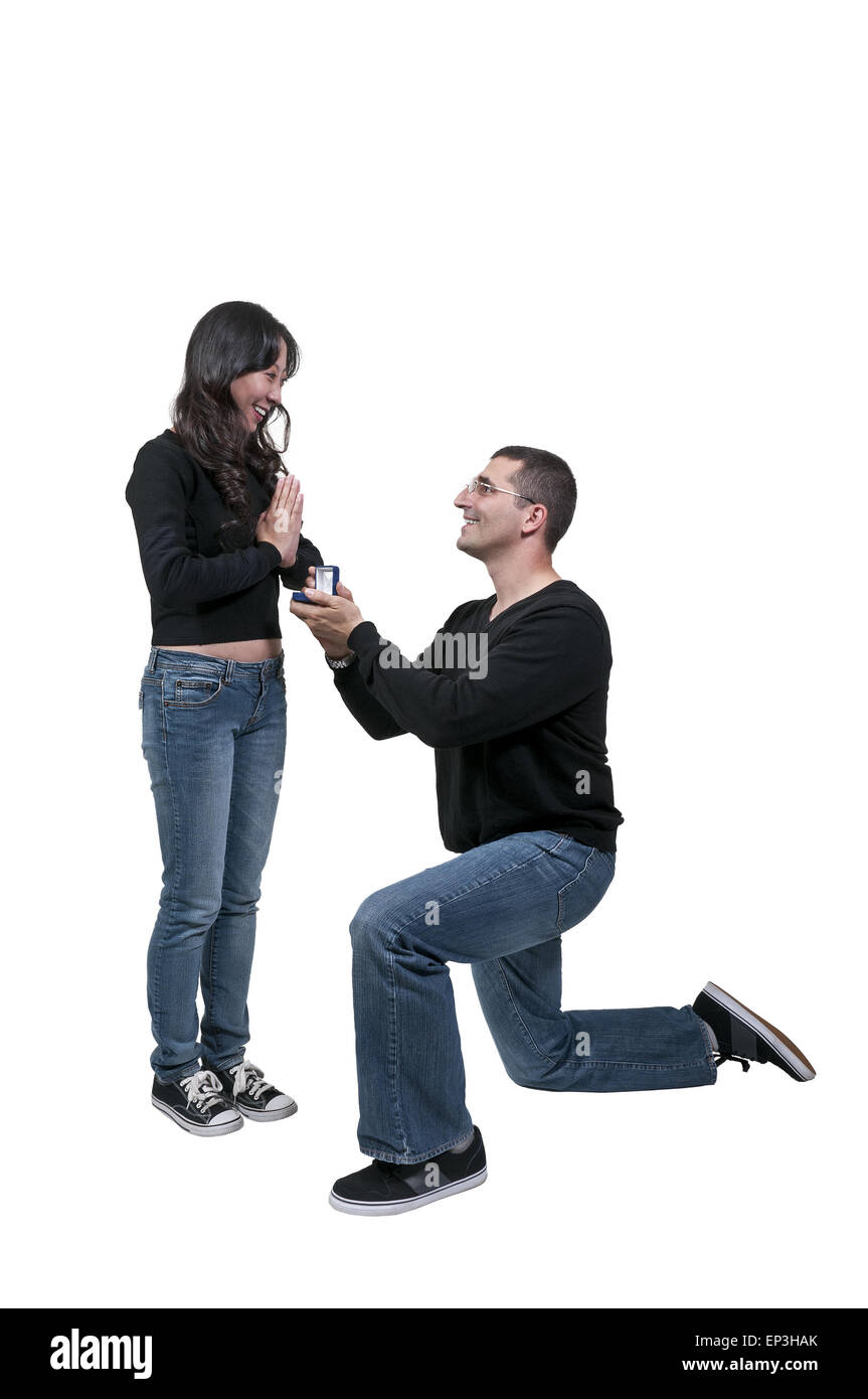 Kneeling man proposal ring hi-res stock photography and images - Alamy