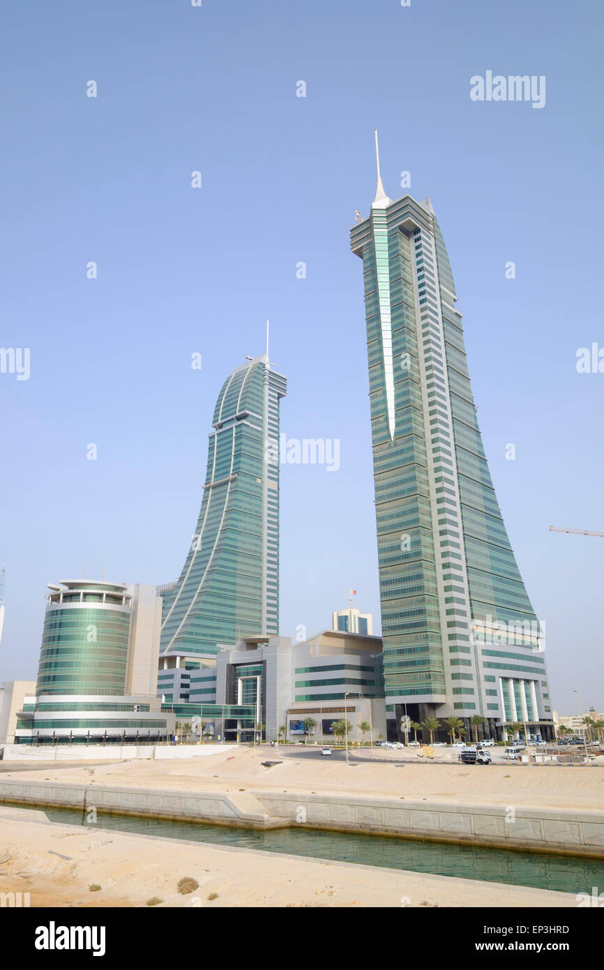 View of new office towers at Bahrain Financial Harbour district in ...