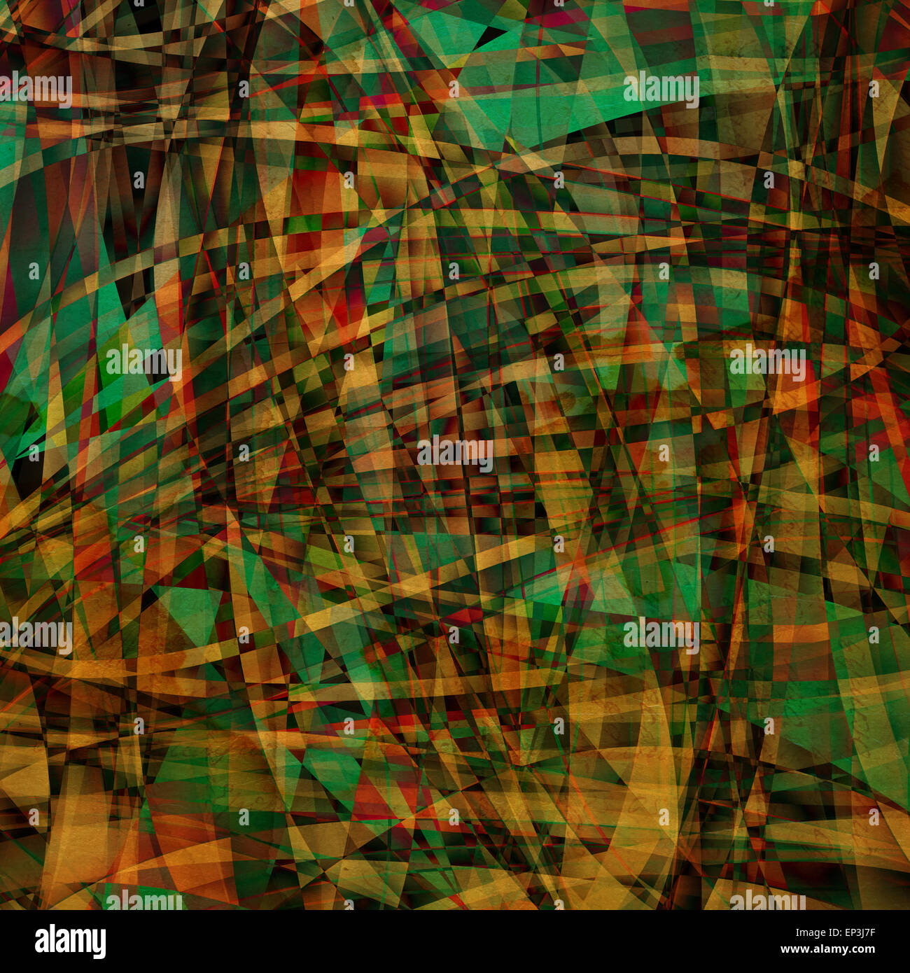 Abstract chaotic pattern with colorful translucent curved lines Stock ...