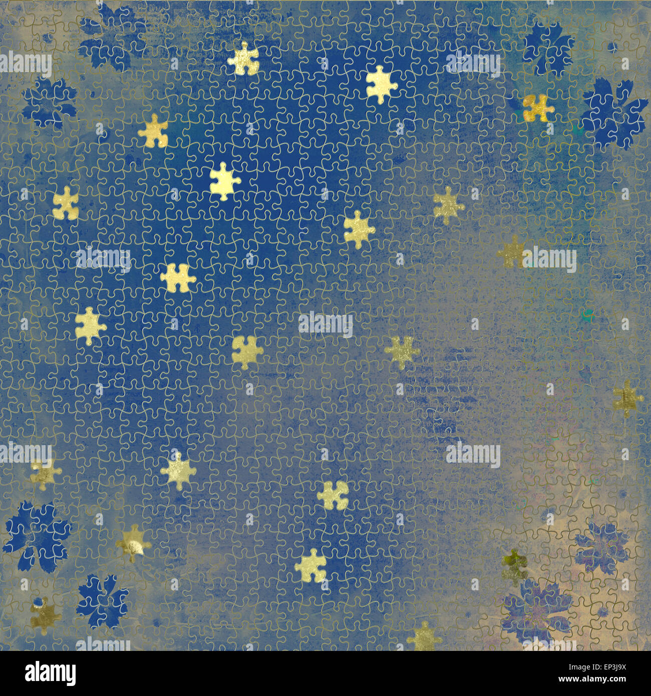 Card for invitation or congratulation with puzzle Stock Photo - Alamy