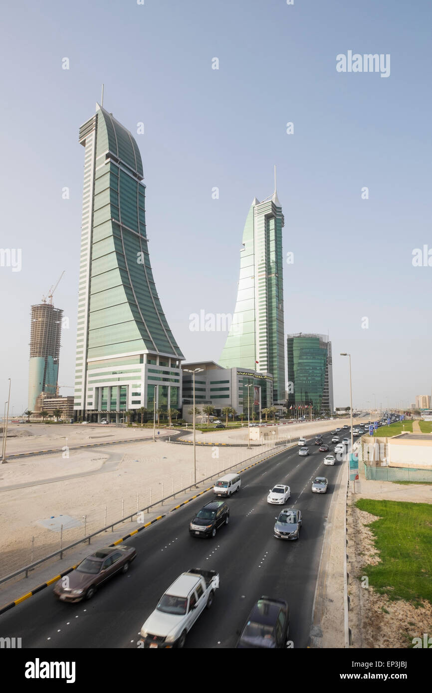 View of new office towers at Bahrain Financial Harbour district in ...
