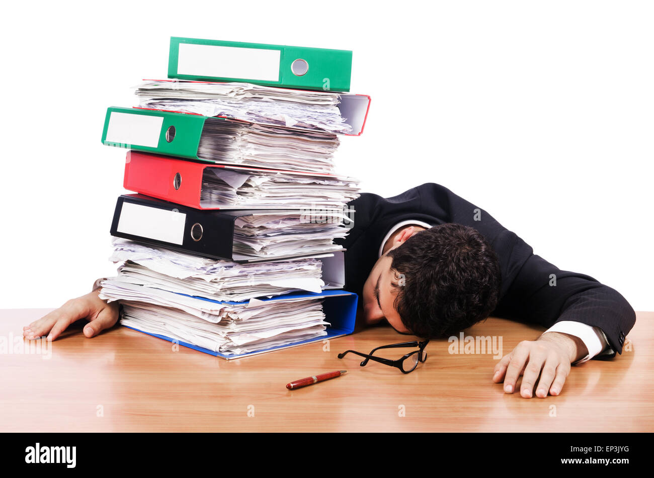 Young busy businessman at his desk Stock Photo - Alamy