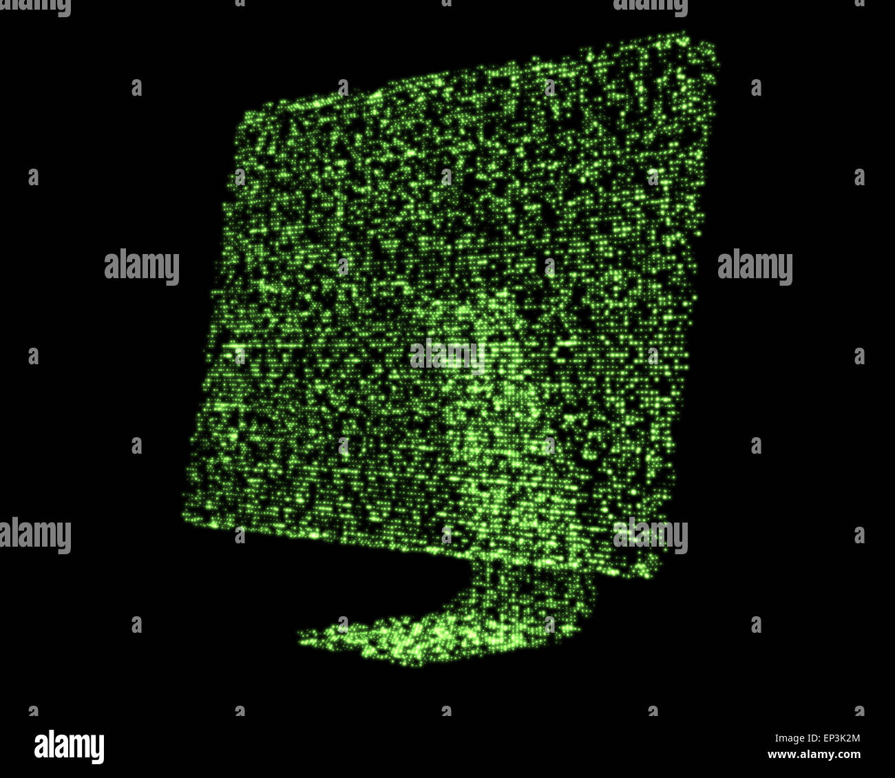 Green shimmering computer screen Stock Photo - Alamy