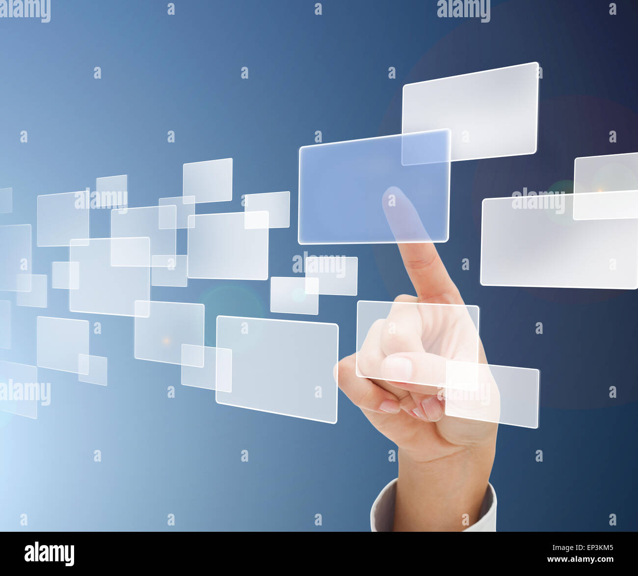 Finger selecting square Stock Photo - Alamy