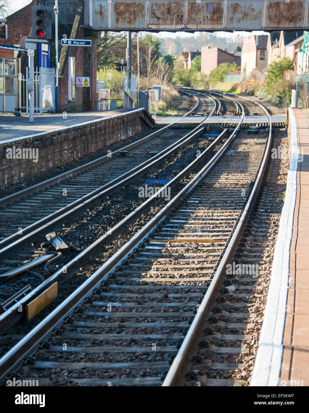 Rail tracks in bright summer day Stock Photo - Alamy
