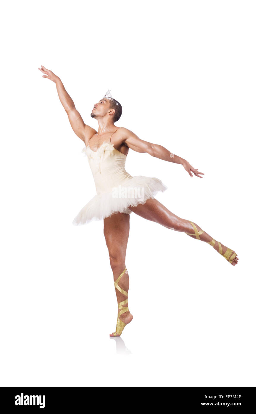Muscular ballet performer in funny concept Stock Photo - Alamy