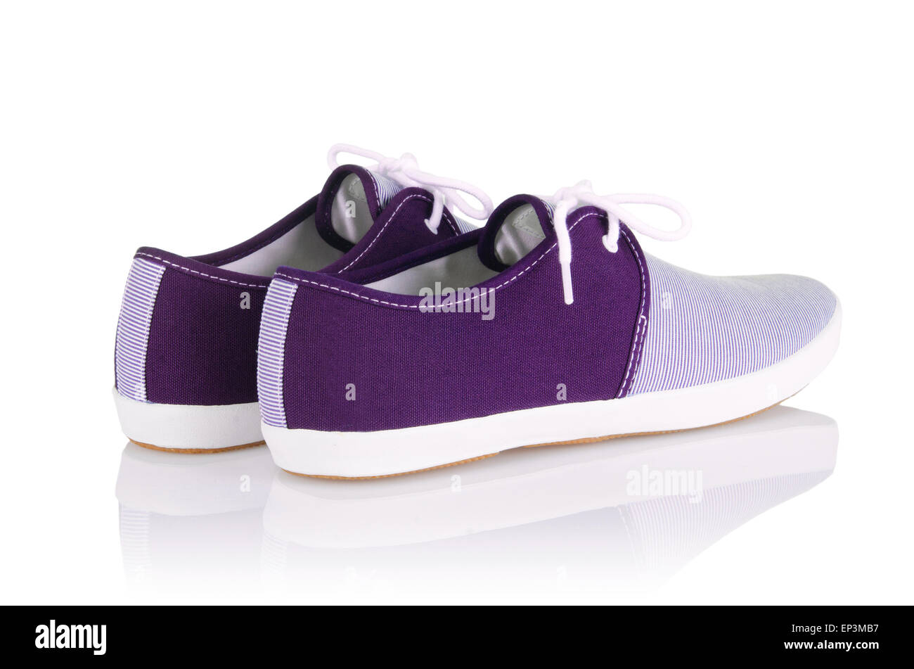 Sporty shoes in sport shoes concept on white Stock Photo - Alamy
