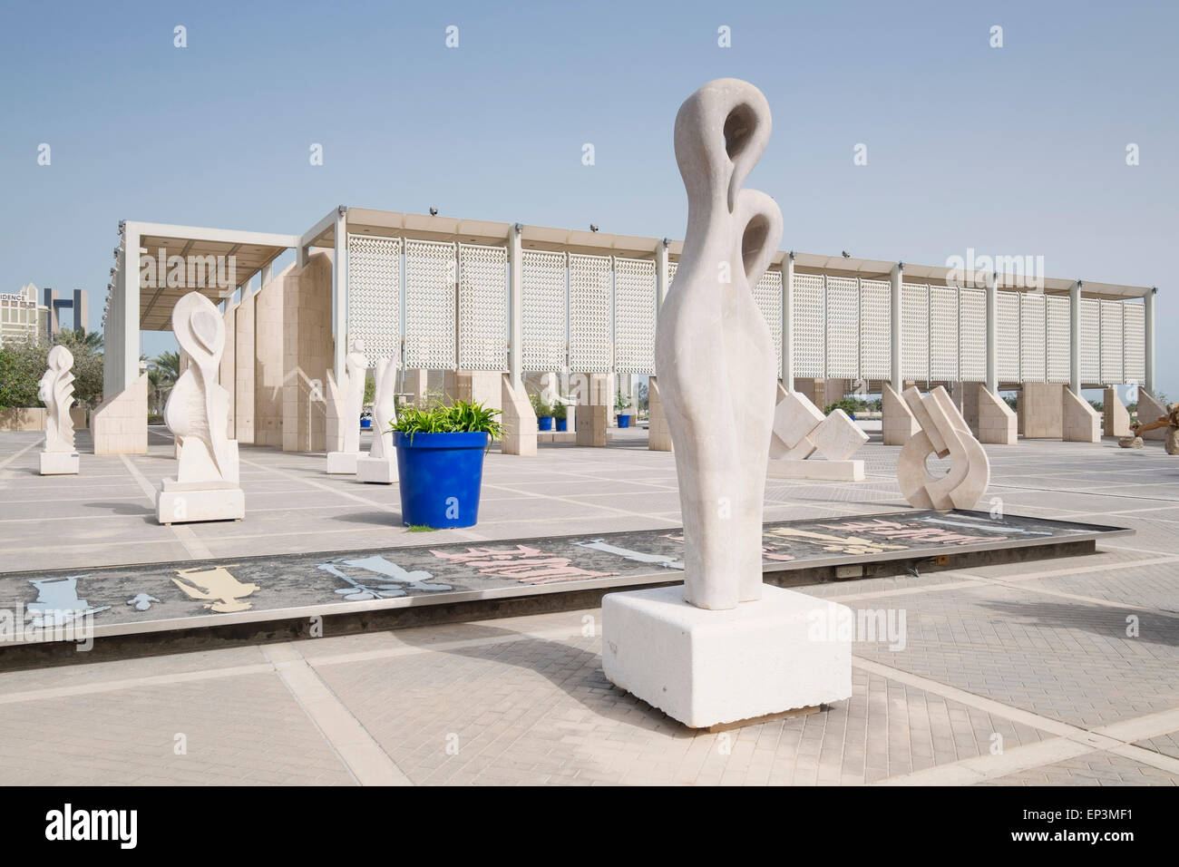View of sculptures on display at the National Museum in Manama Bahrain ...