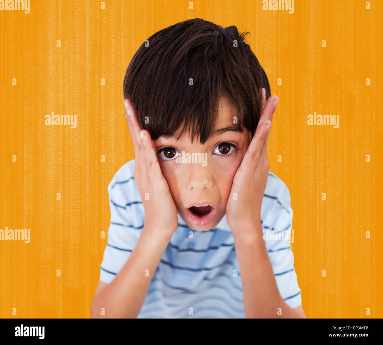 Little Boy looking scared Stock Photo - Alamy