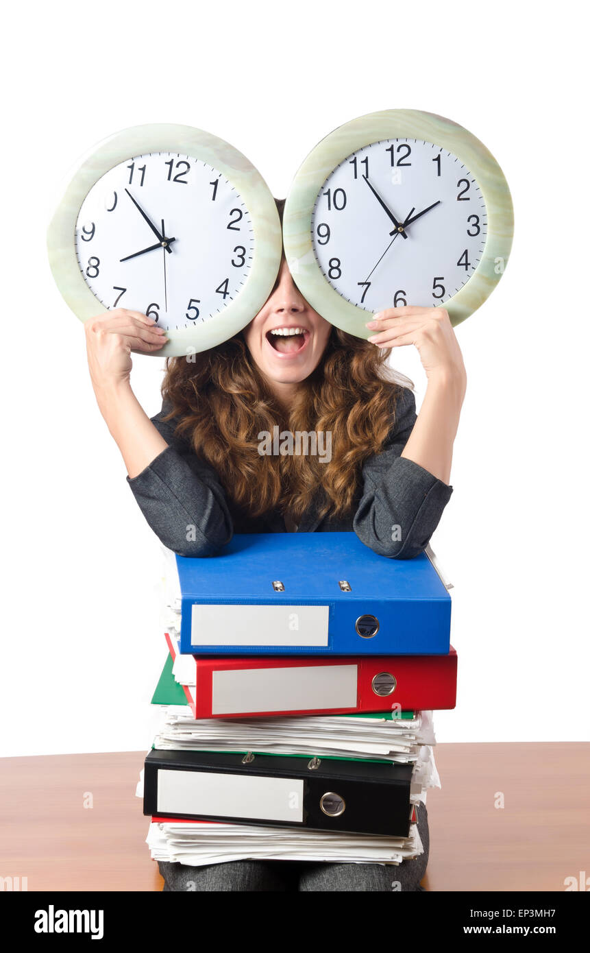 Stressed woman with paper files in office hi-res stock photography and ...