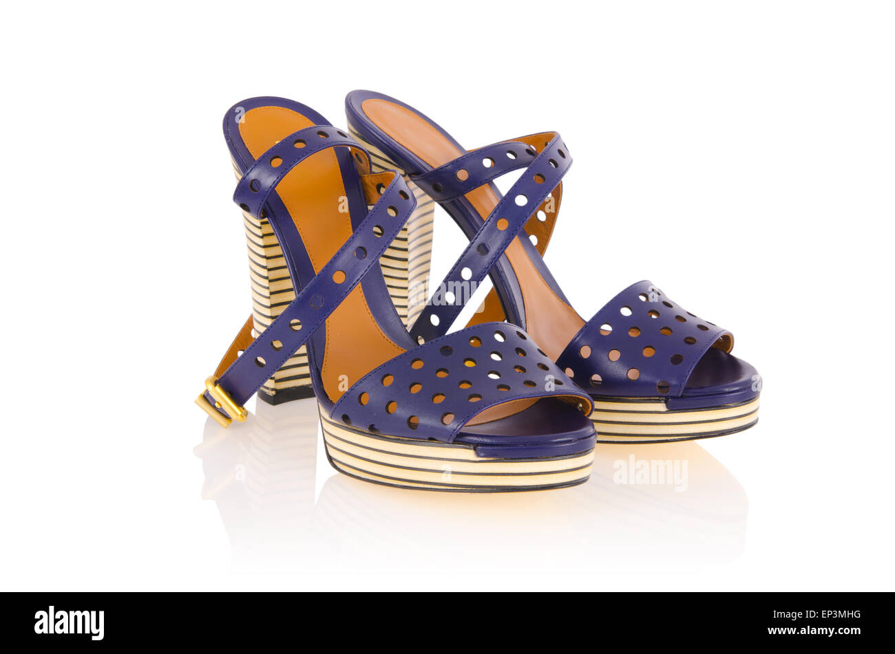Nice woman shoes isolated on white Stock Photo - Alamy