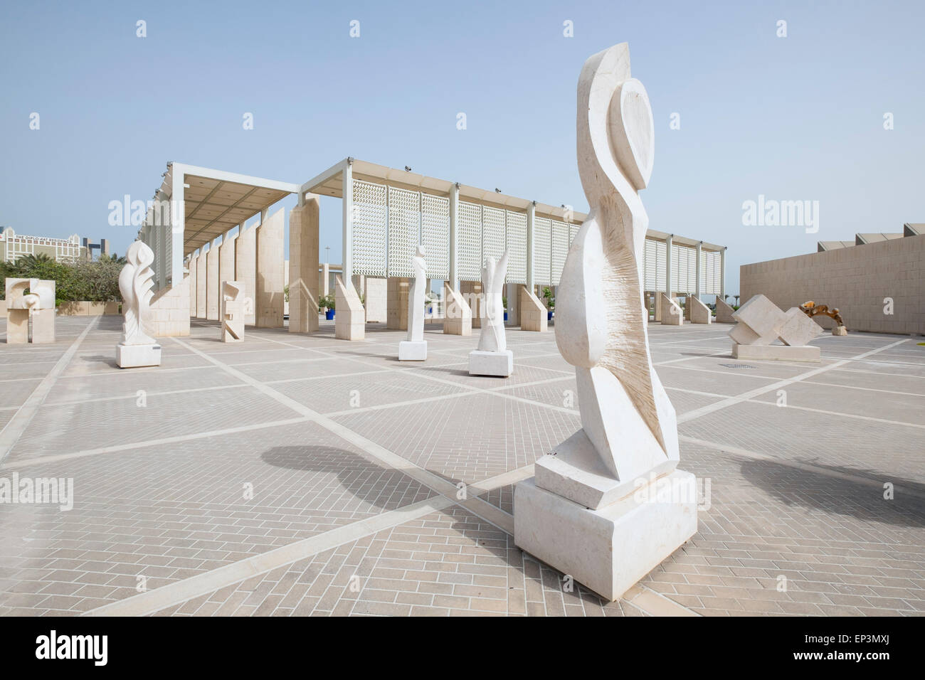 View of sculptures on display at the National Museum in Manama Bahrain ...