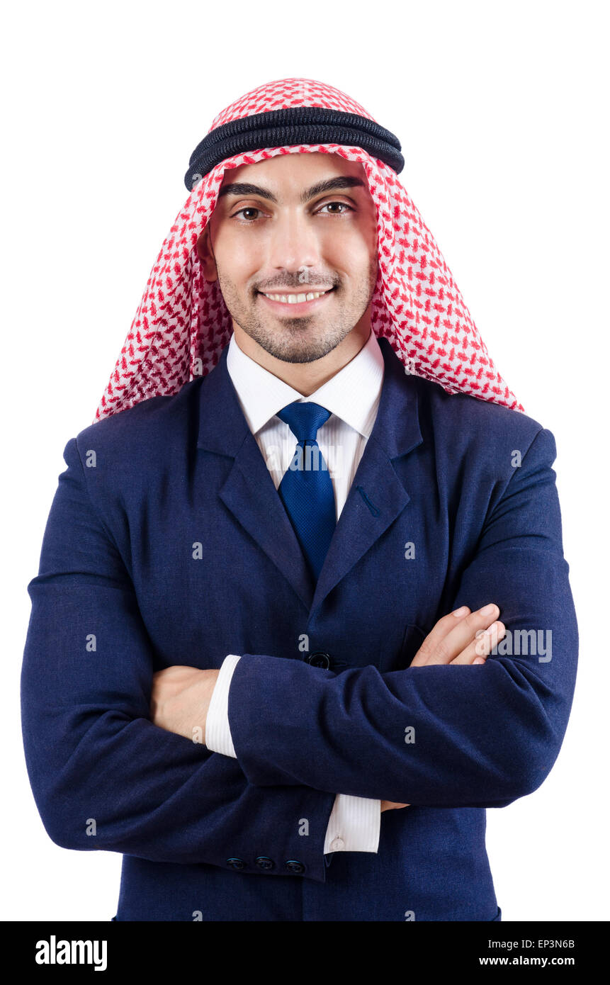 Arab businessman isolated on the white Stock Photo - Alamy