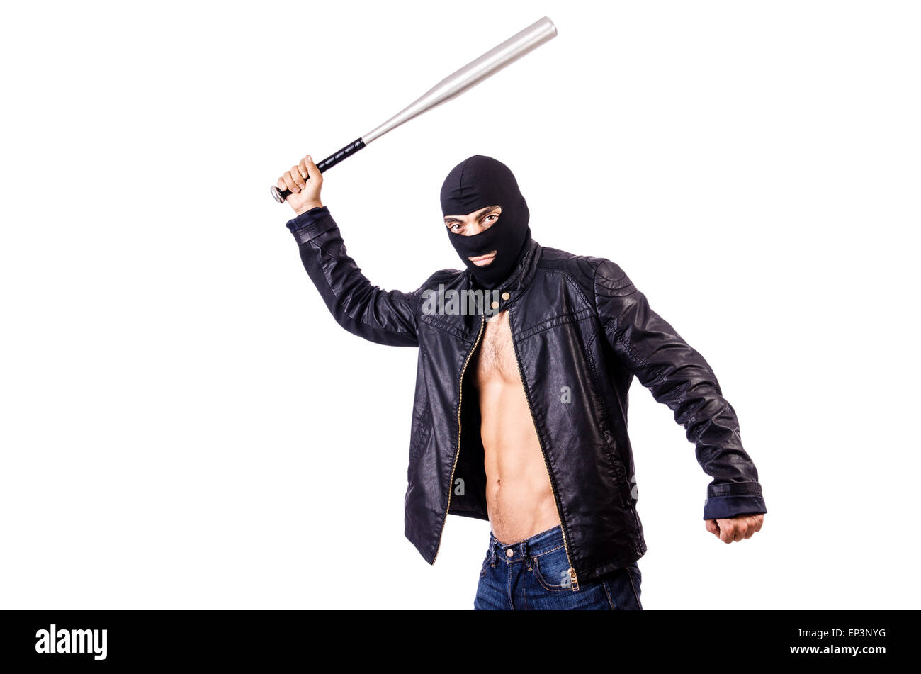 Male thug isolated on the white Stock Photo - Alamy