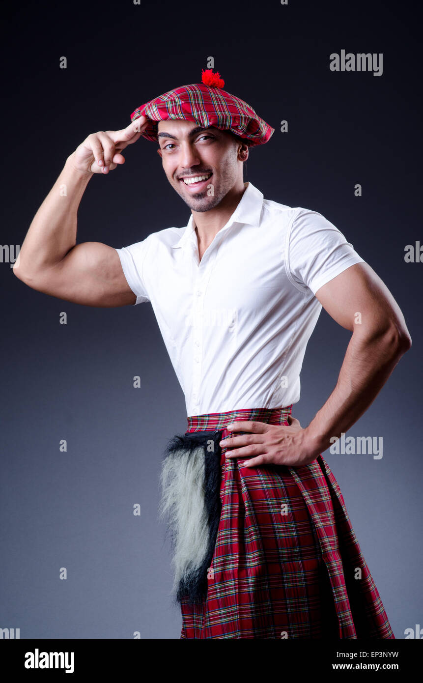 Scottish traditions concept with person wearing kilt Stock Photo - Alamy