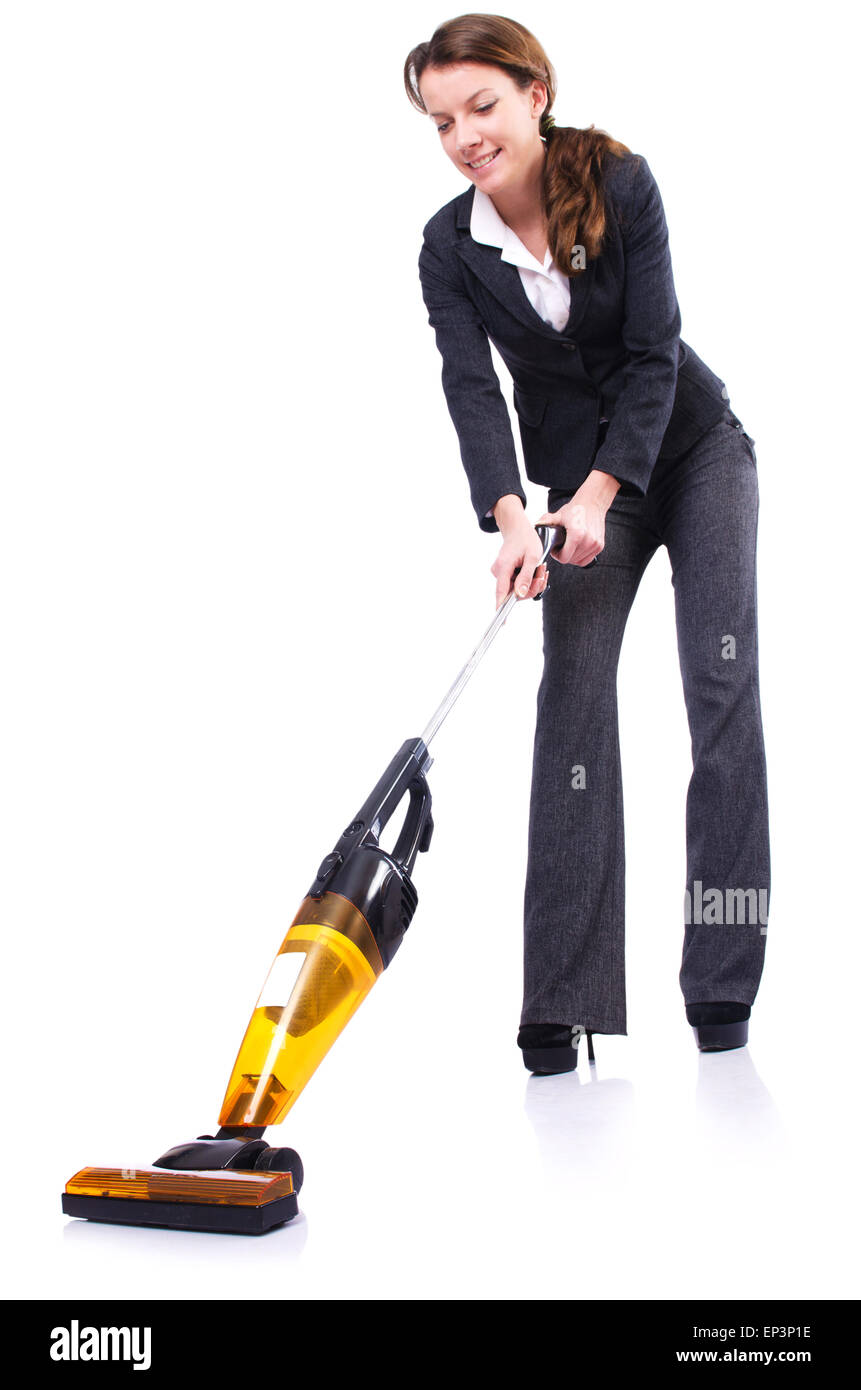 Young woman doing vacuum hi-res stock photography and images - Alamy