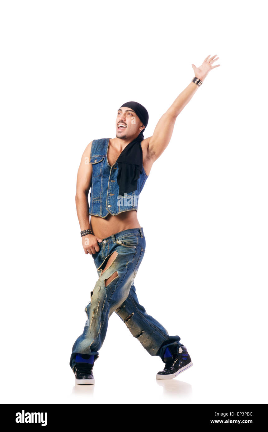 Dancer dancing on the white Stock Photo - Alamy