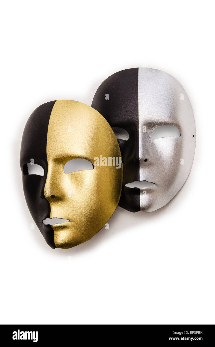 Shiny masks isolated on white background Stock Photo - Alamy
