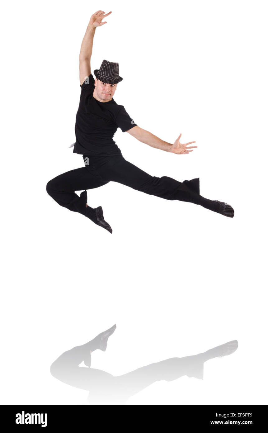 Dancer dancing on the white Stock Photo - Alamy