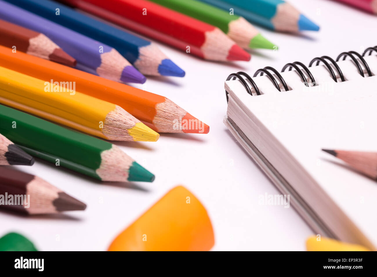 colorful crayons and pencils Stock Photo - Alamy