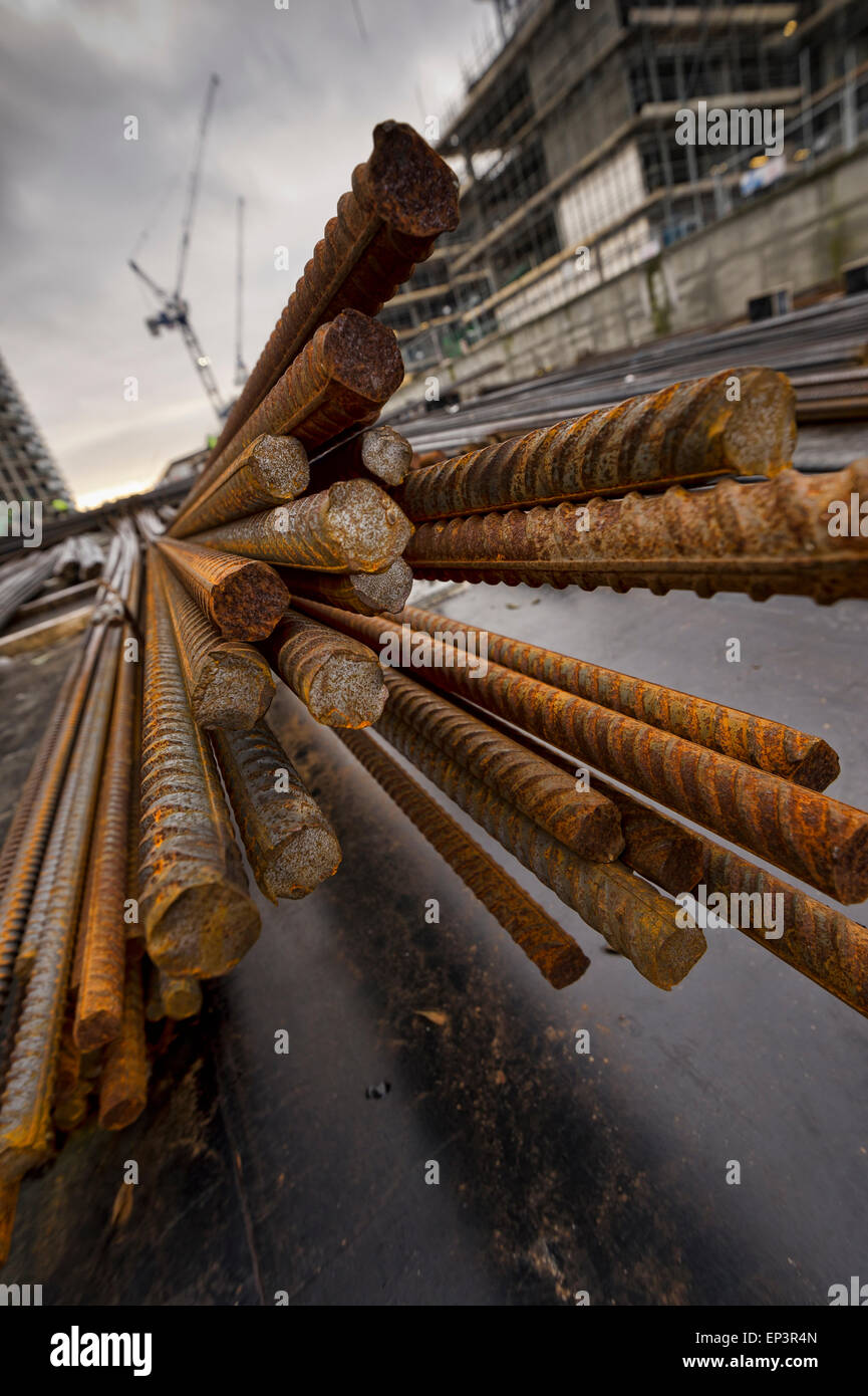 Rebar, or reinforcing bar on a construction site Stock Photo - Alamy