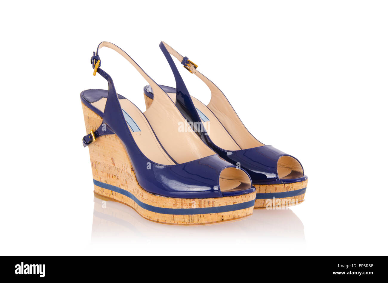 Elegant woman shoes isolated on white Stock Photo - Alamy