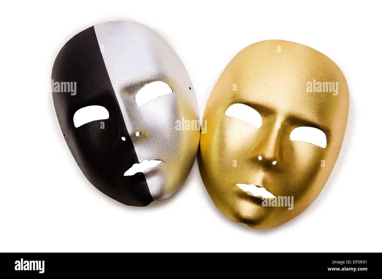 Shiny masks isolated on white background Stock Photo - Alamy