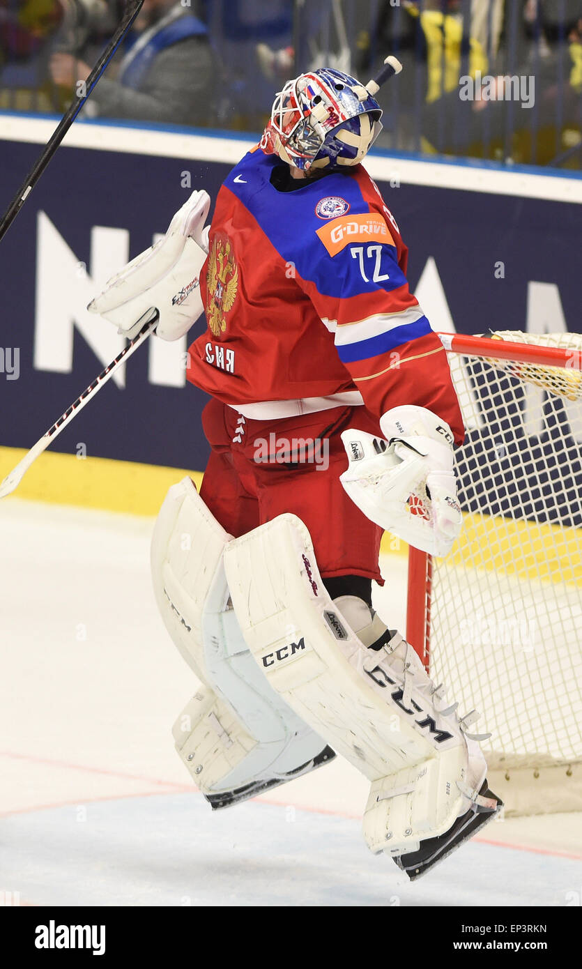 Ostrava, Czech Republic. 12th May, 2015. Russian goalkeeper Sergei ...