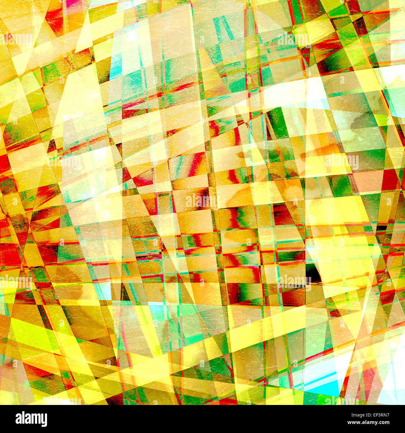 Abstract old chaotic pattern with colorful translucent curved lines ...