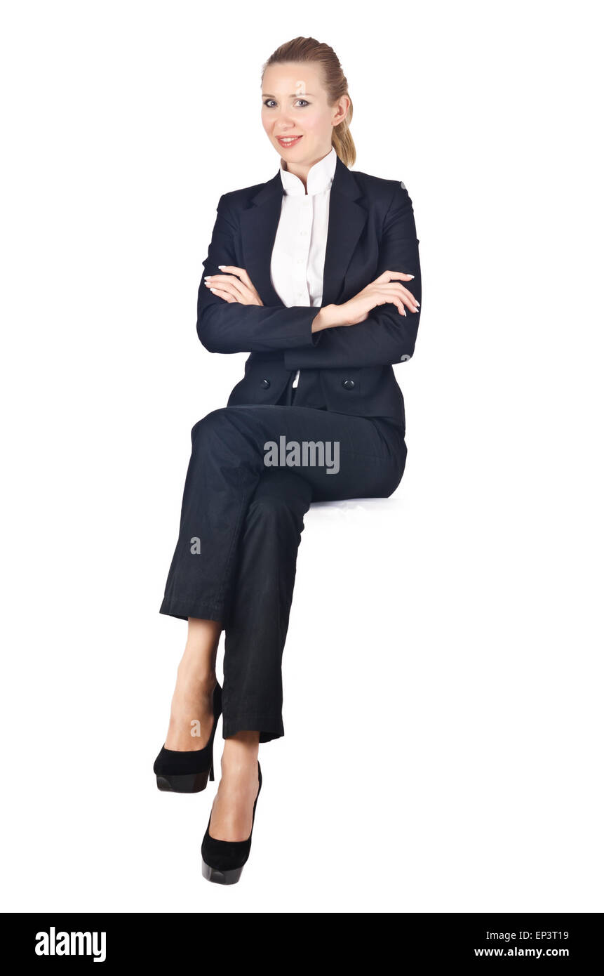 Female sitting on wall Cut Out Stock Images & Pictures - Alamy