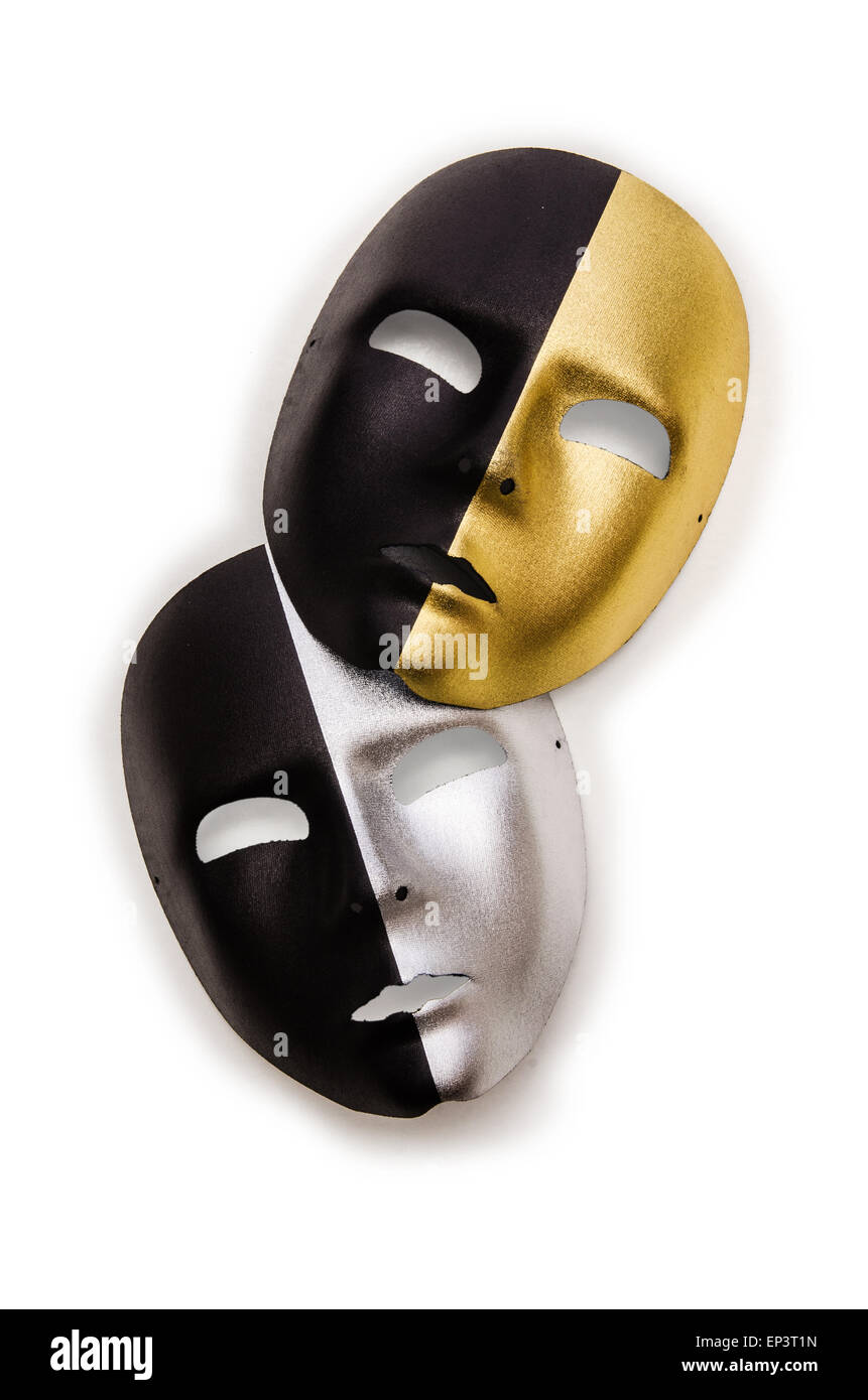 Shiny masks isolated on white background Stock Photo - Alamy