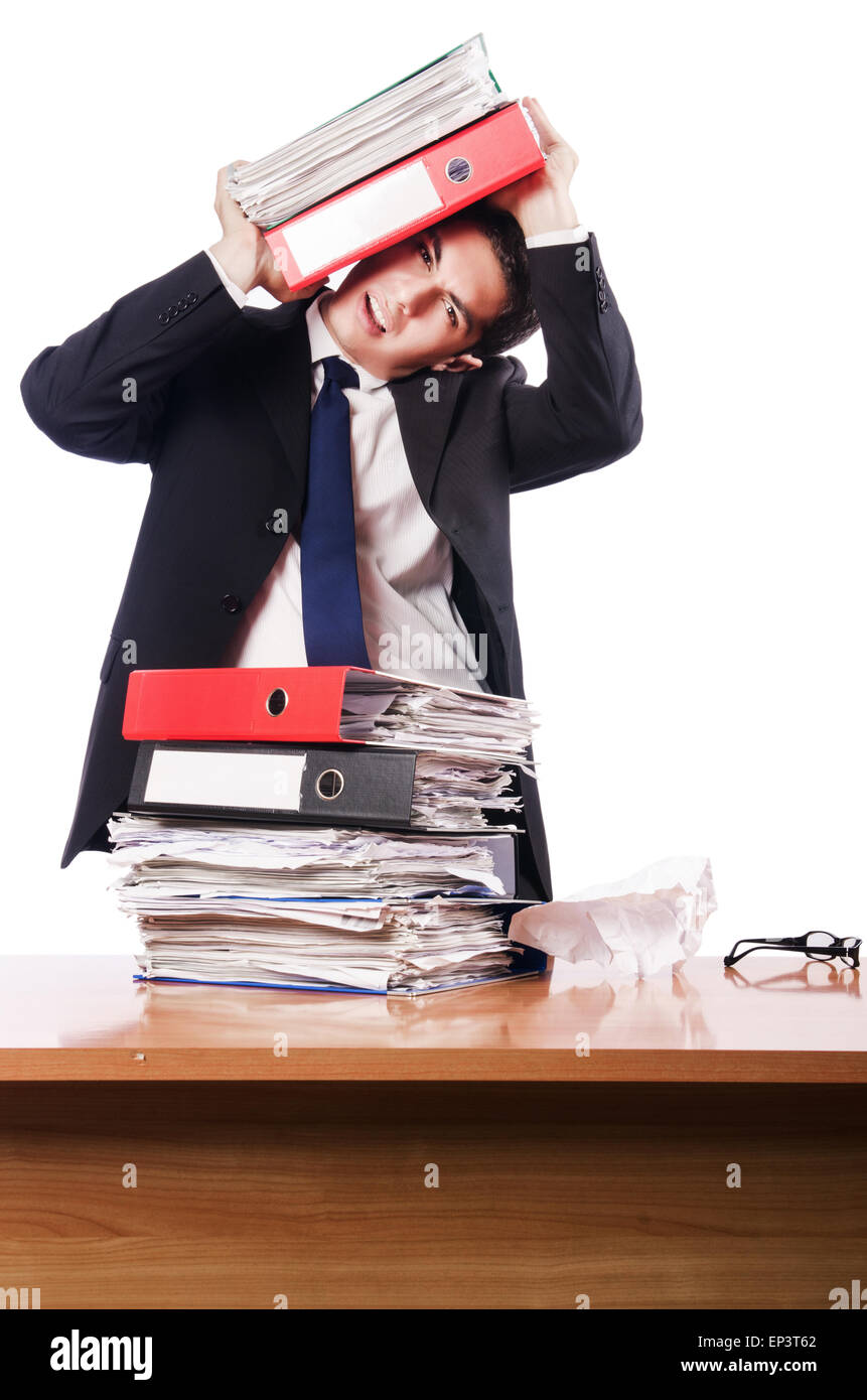 Young busy businessman at his desk Stock Photo - Alamy
