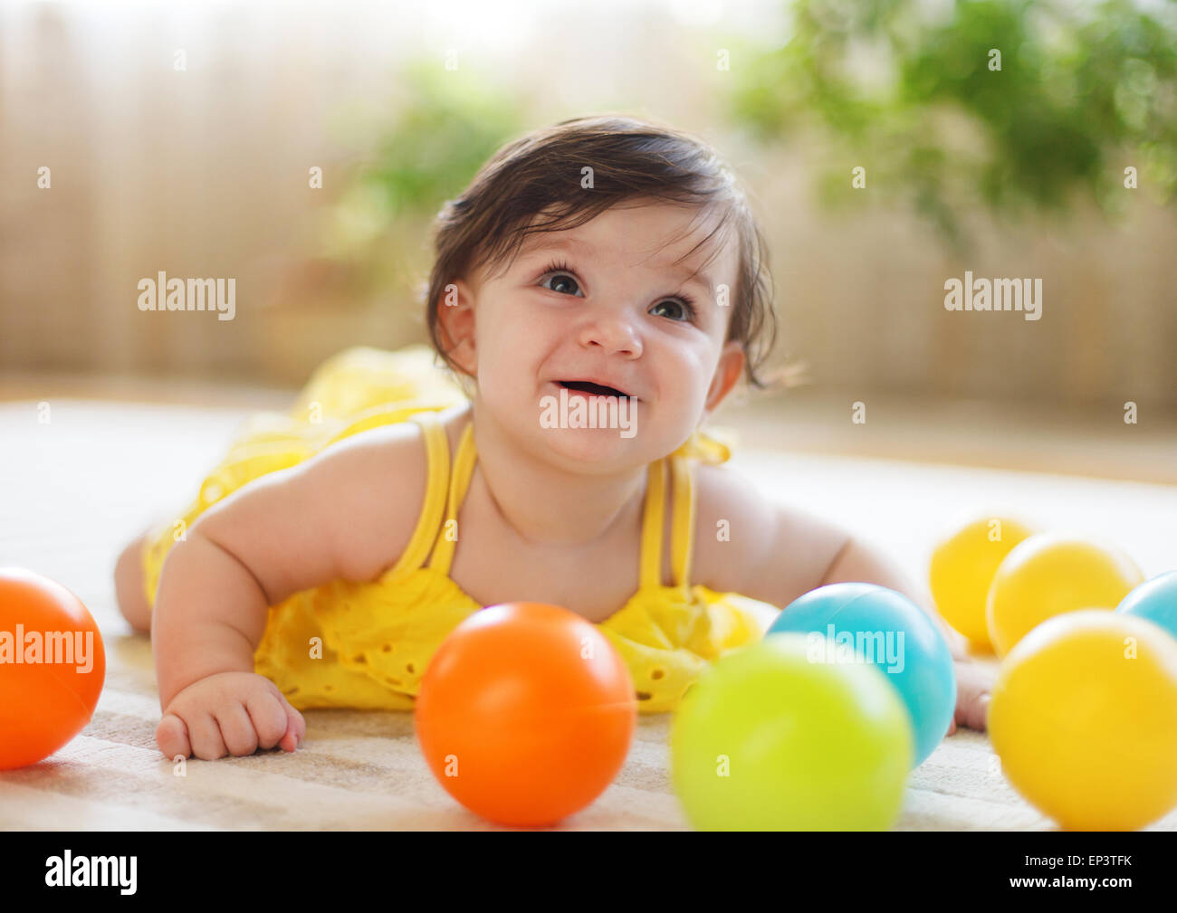 Close up portrait of the eight mounth old baby Stock Photo - Alamy