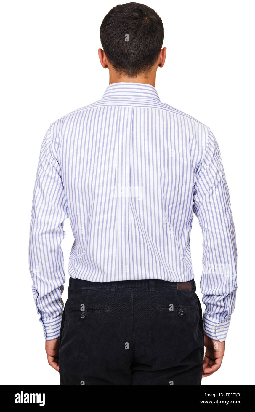 Male model with shirt isolated on white Stock Photo - Alamy