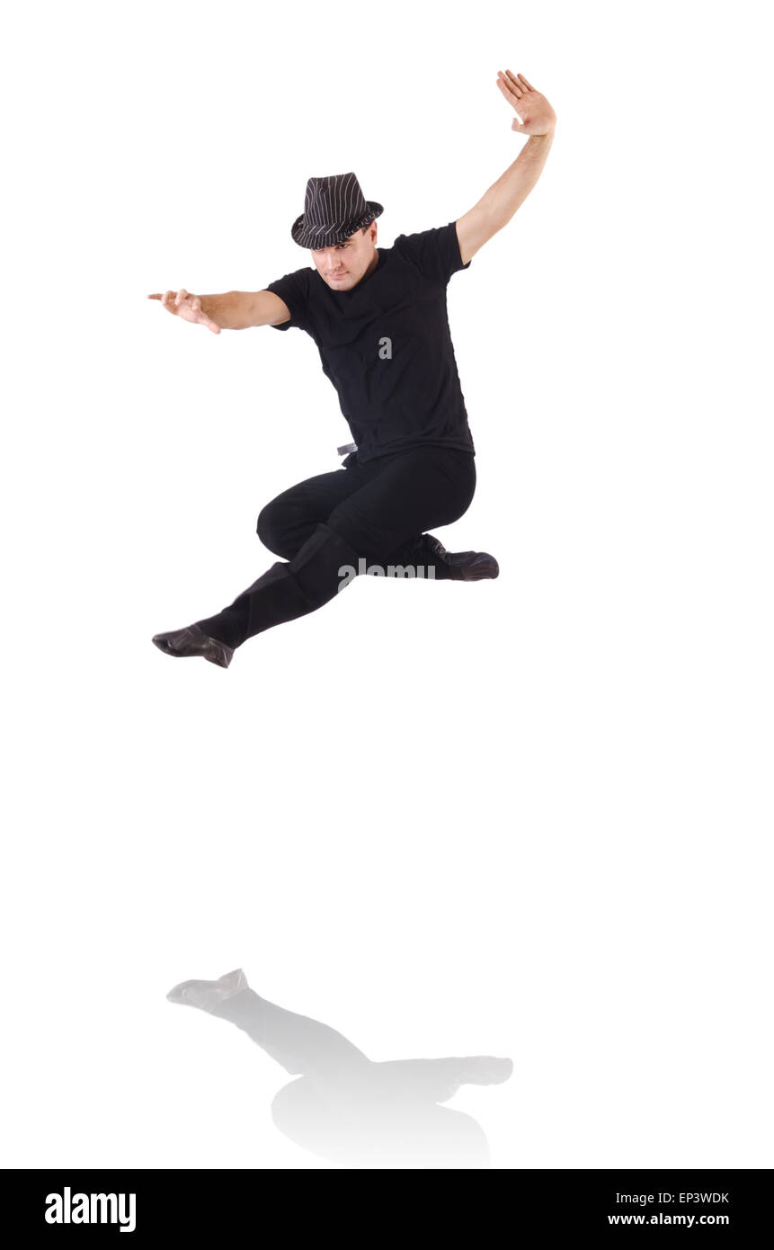Dancer dancing on the white Stock Photo - Alamy