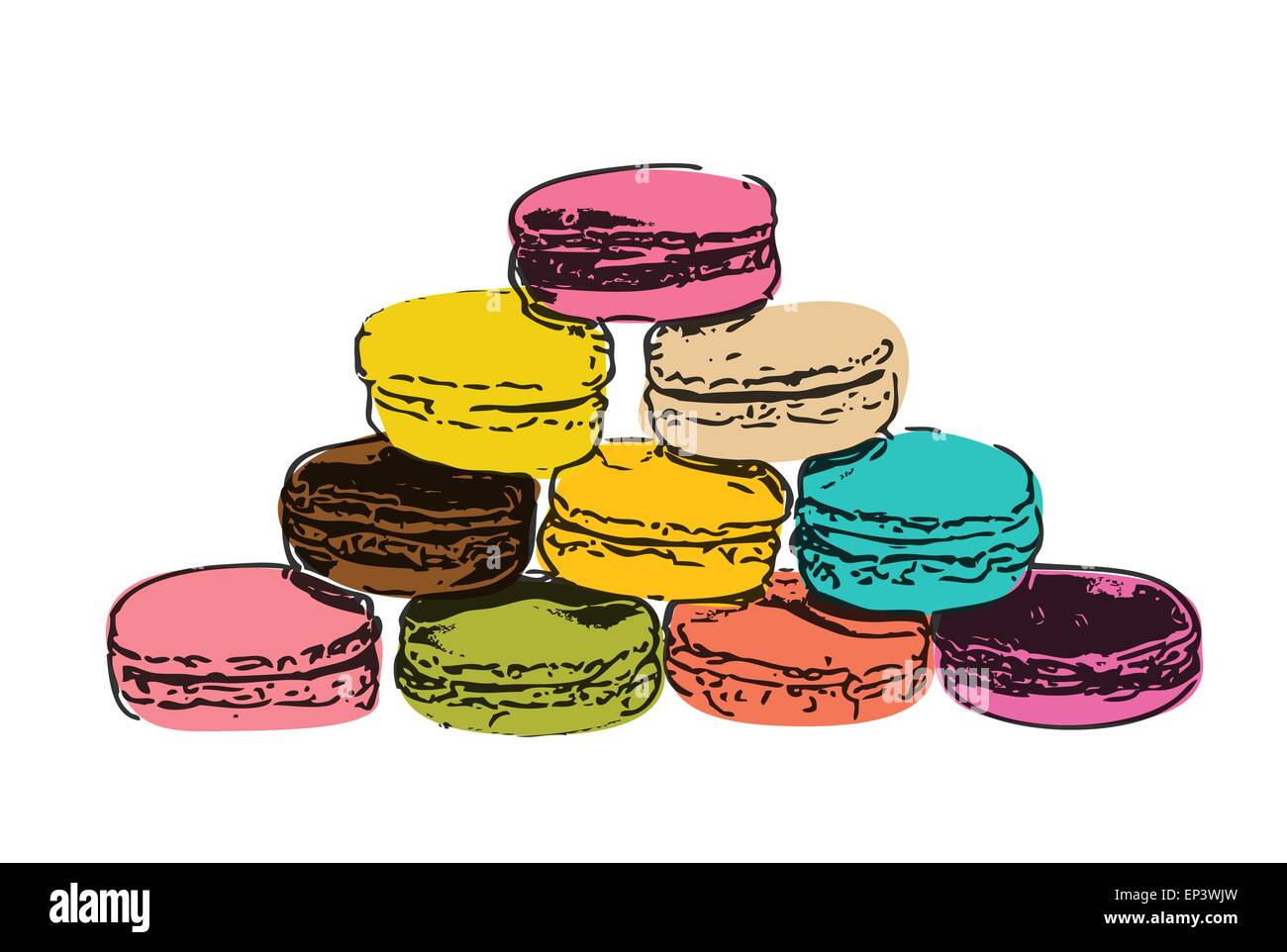 Sweet tasty almond dessert Stock Vector Images - Alamy