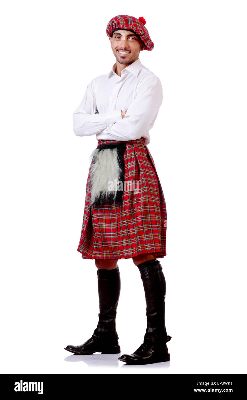 Scottish traditions concept with person wearing kilt Stock Photo - Alamy
