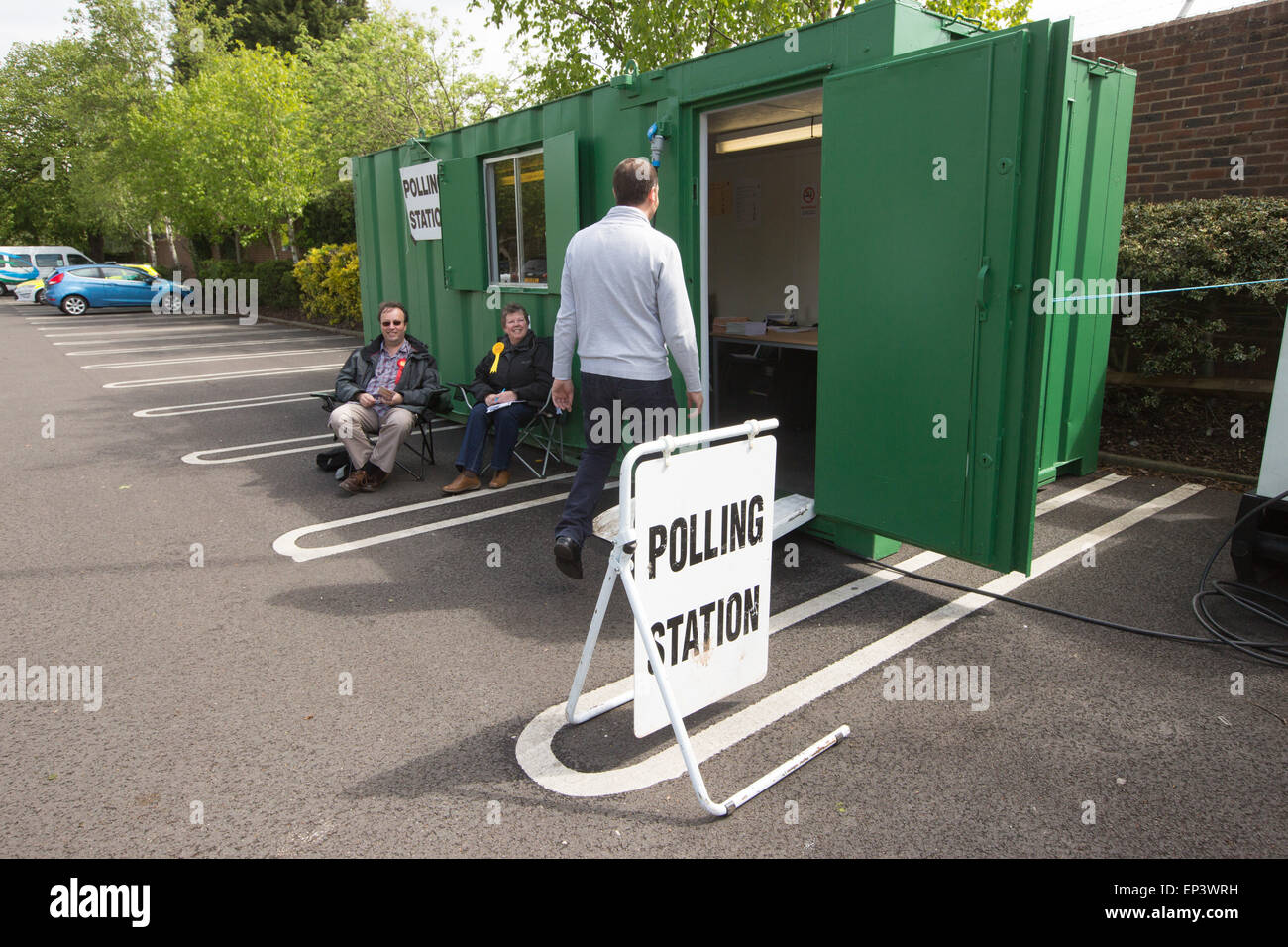 A converted shipping container was turned into a polling station in the ...