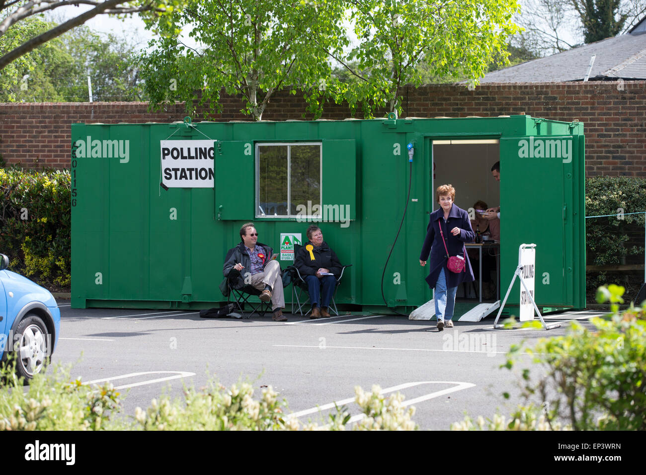 A converted shipping container was turned into a polling station in the ...