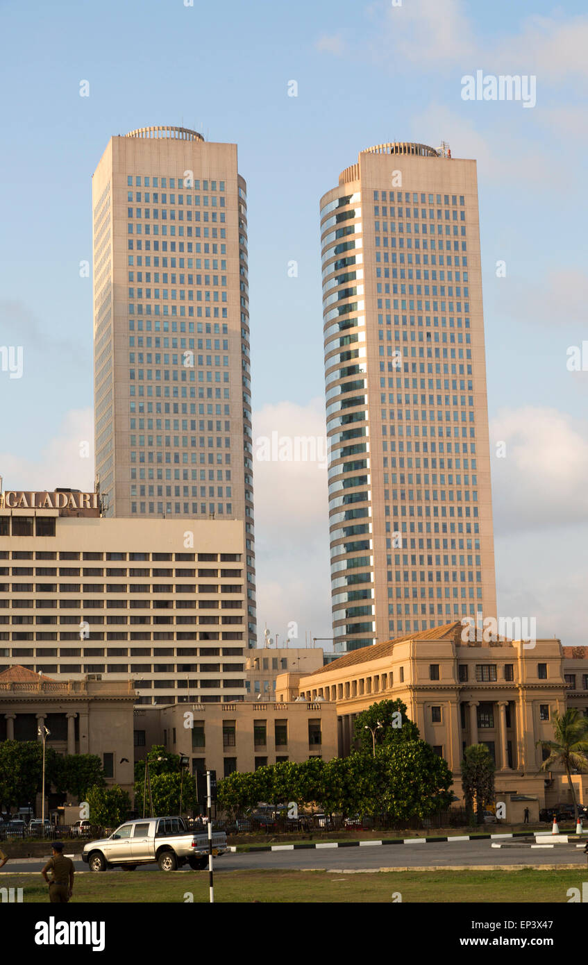 Twin towers of World Trade Centre and modern hotels, central business ...