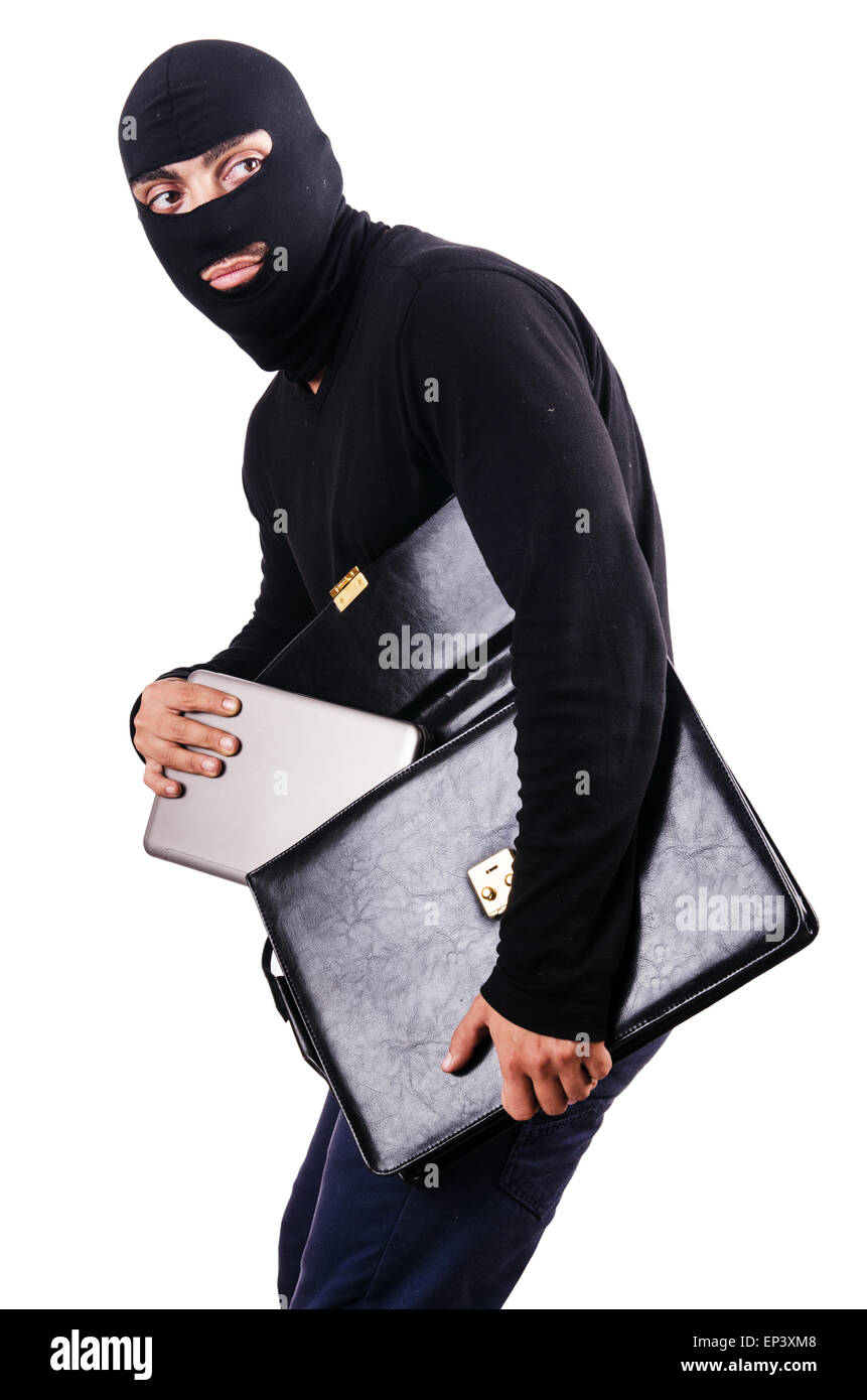 Industrial espionage concept with person in balaclava Stock Photo - Alamy