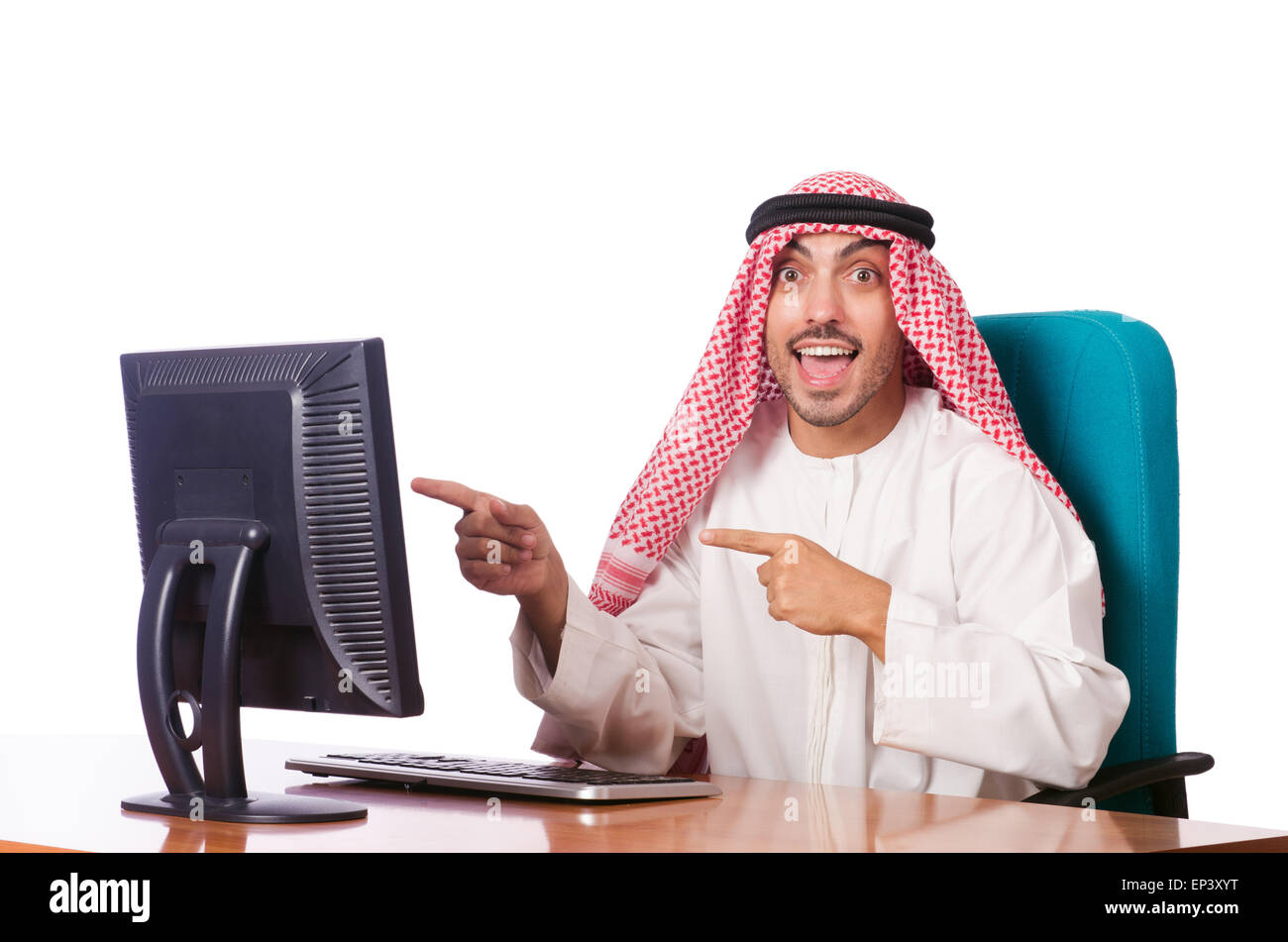 Arab businessman working on computer Stock Photo - Alamy