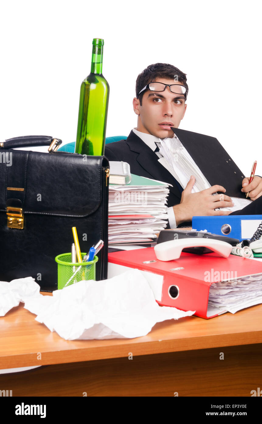 Young busy businessman at his desk Stock Photo - Alamy